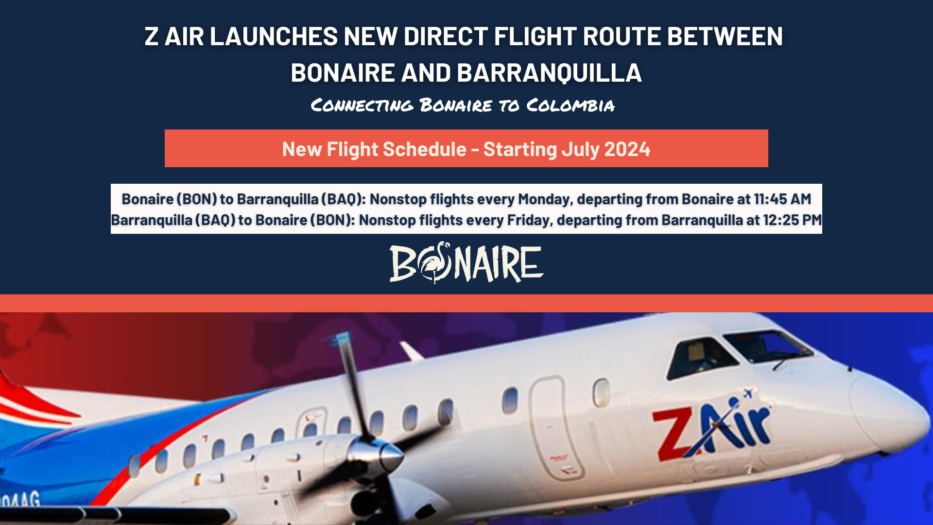 Z Air Launches New Direct Flight Route Between Bonaire and Barranquilla ...